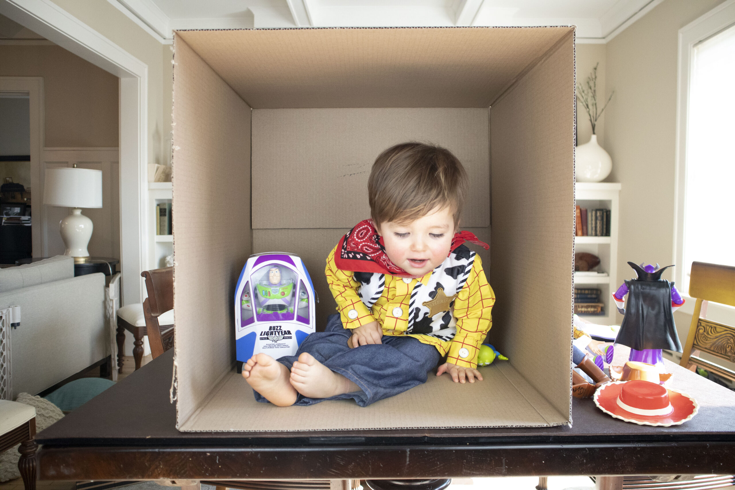 How to create this fun Toy story birthday box photoshoot