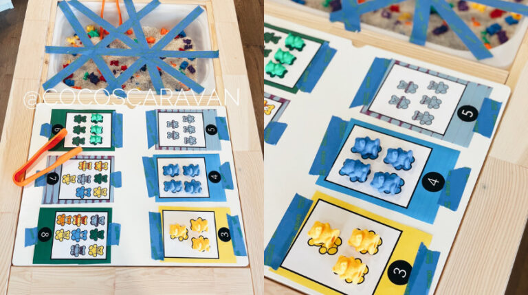 Fun and easy counting bears sensory table for toddlers