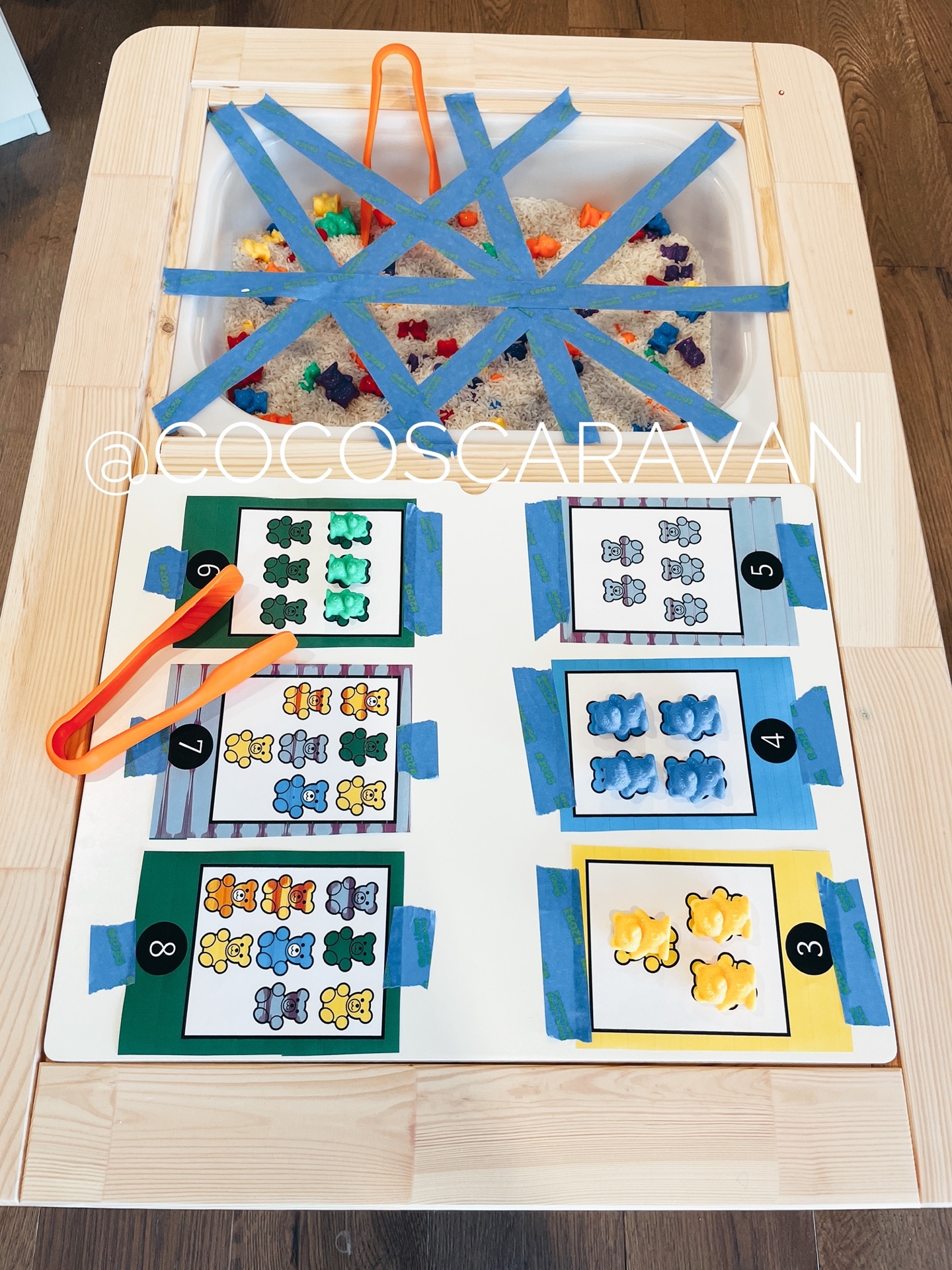 Fun and easy counting bears sensory table for toddlers