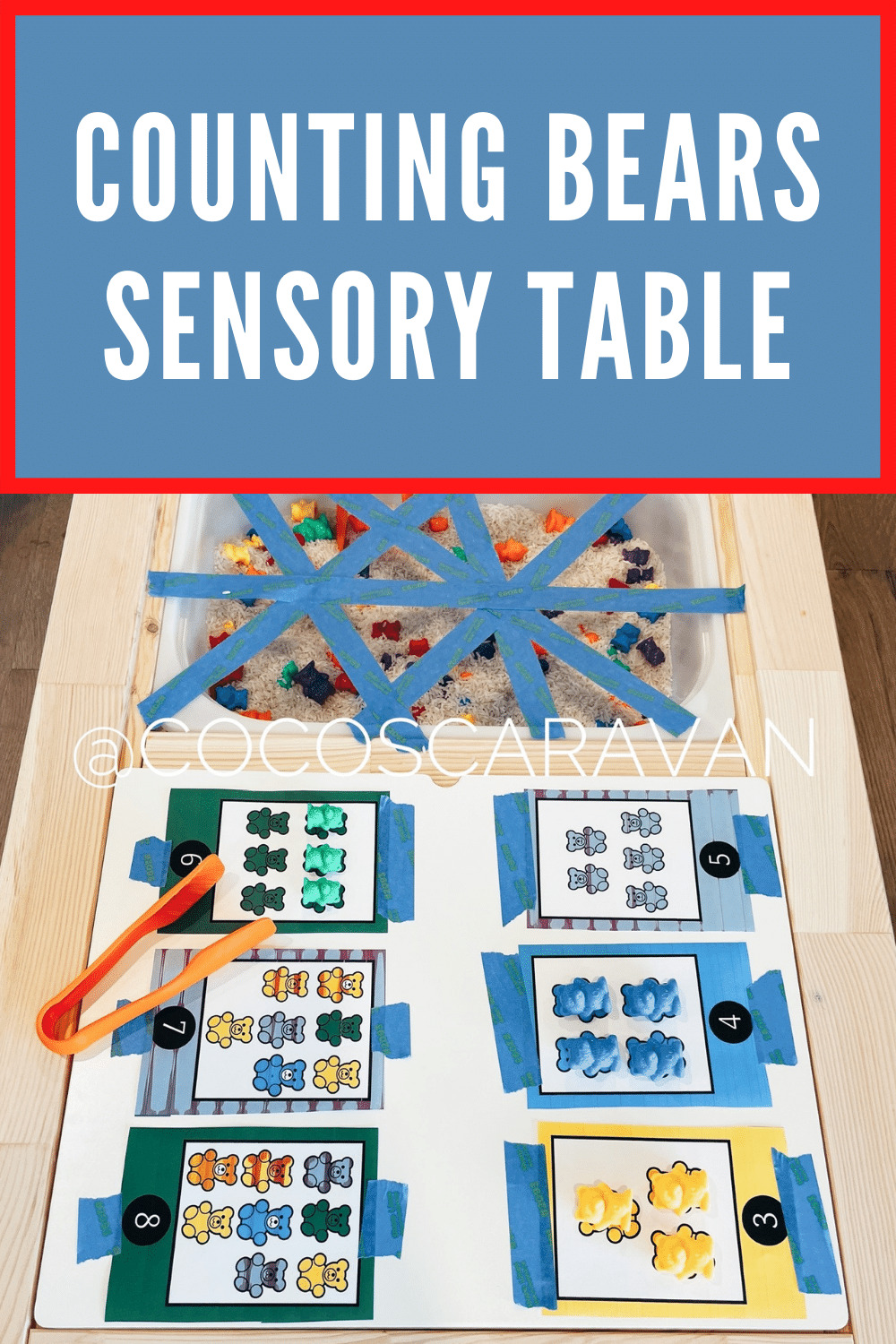 Fun and easy counting bears sensory table for toddlers