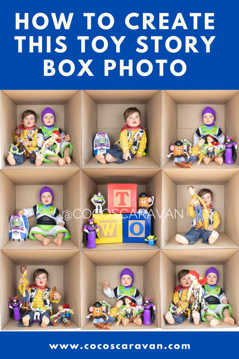 How to create this fun Toy story birthday box photoshoot