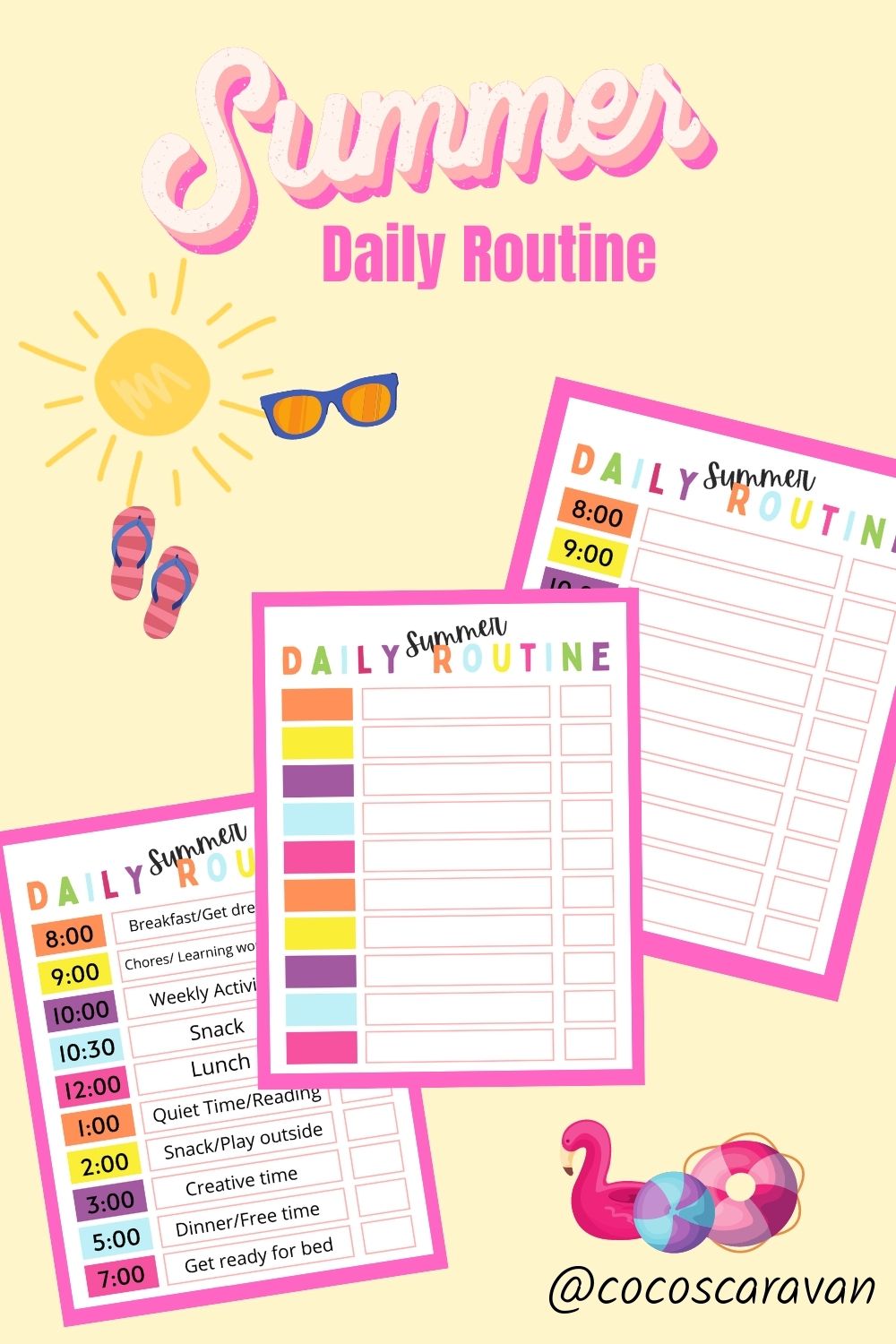 Best summer schedule for kids that you can print - Coco's Caravan