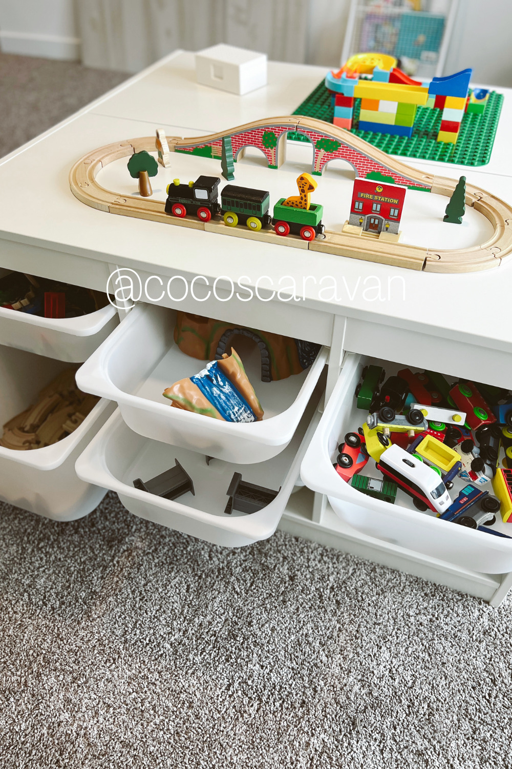 How to build an Ikea trofast activity table - Coco's Caravan
