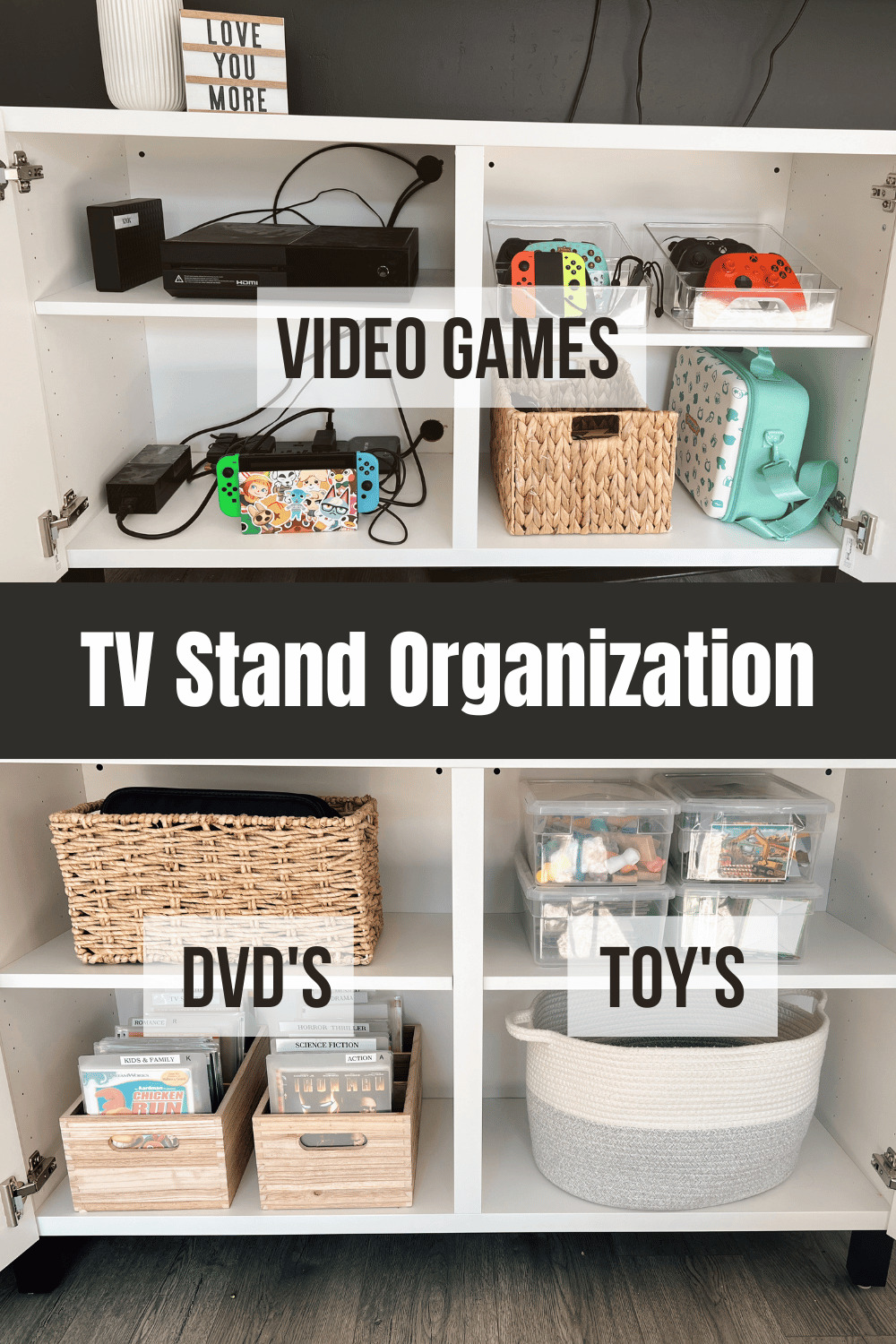 The best tv stand organization ideas - Coco's Caravan