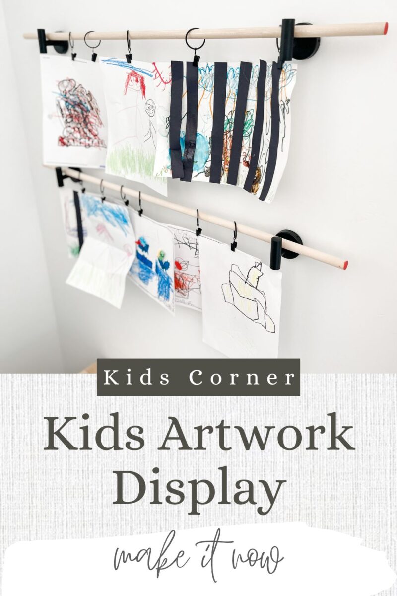 How to make an easy kids artwork display at home - Coco's Caravan