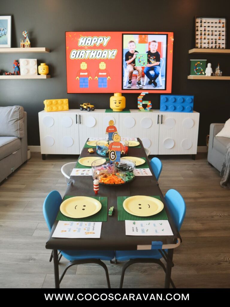 The best Kids Lego party table decorations - Coco's Caravan