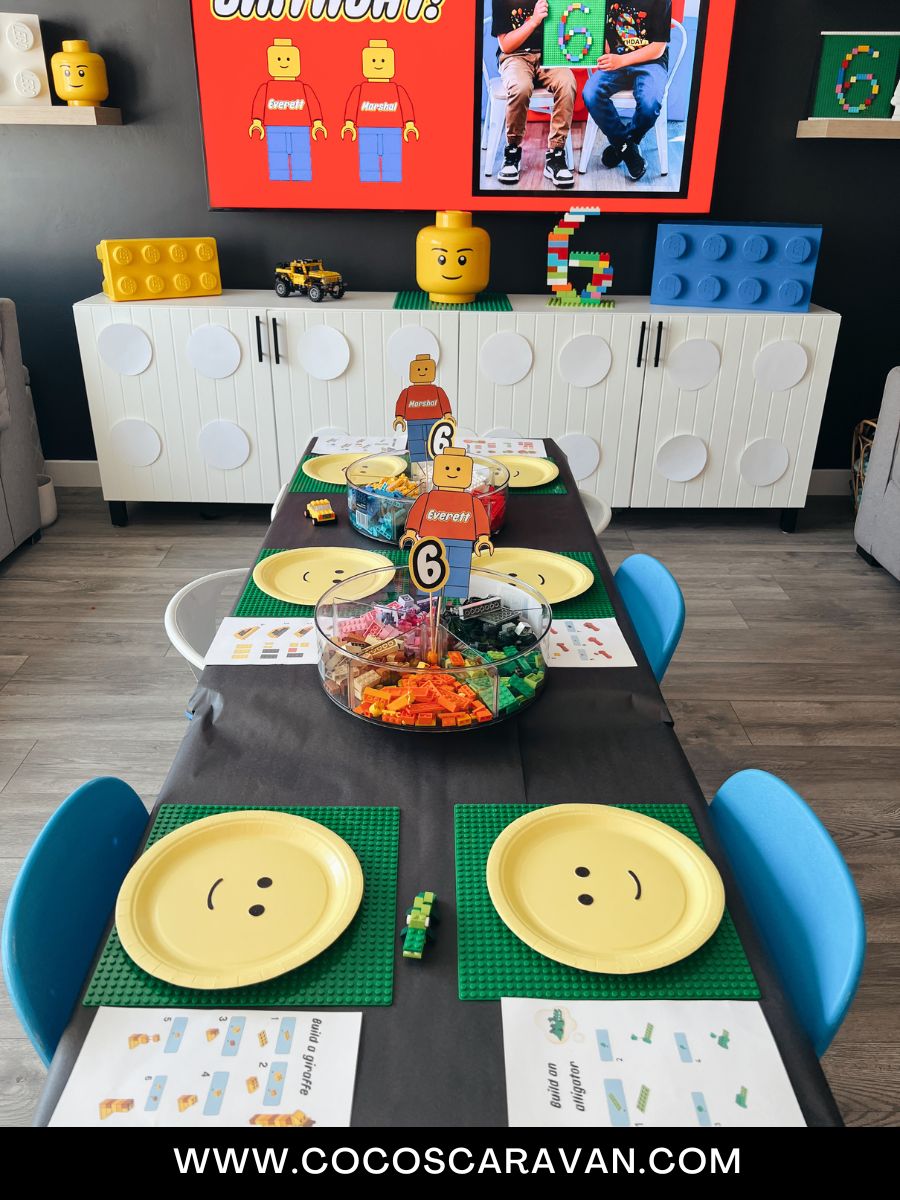 The best Kids Lego party table decorations - Coco's Caravan